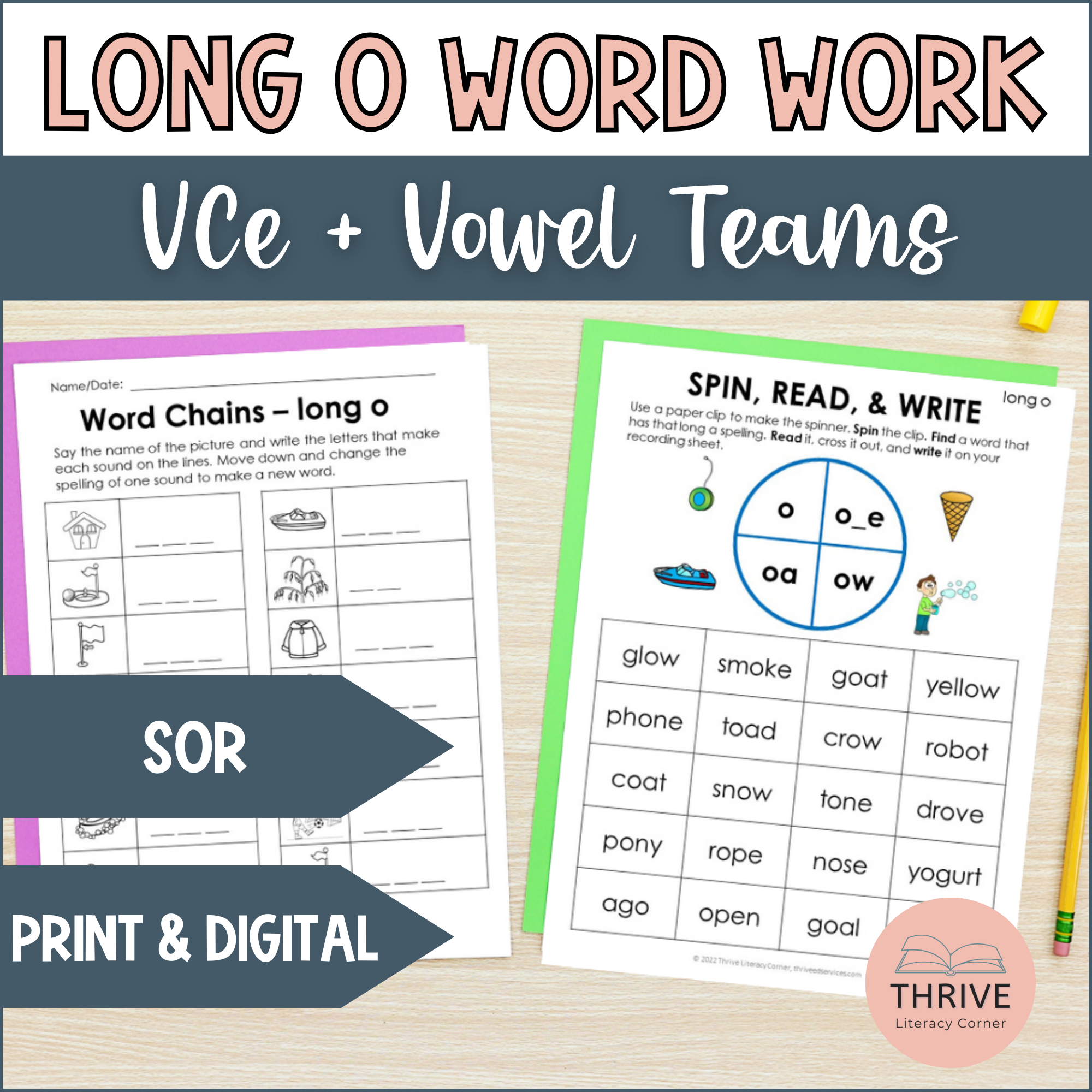 Long O Words Activities - Printable & Digital – Thrive Literacy Corner Shop
