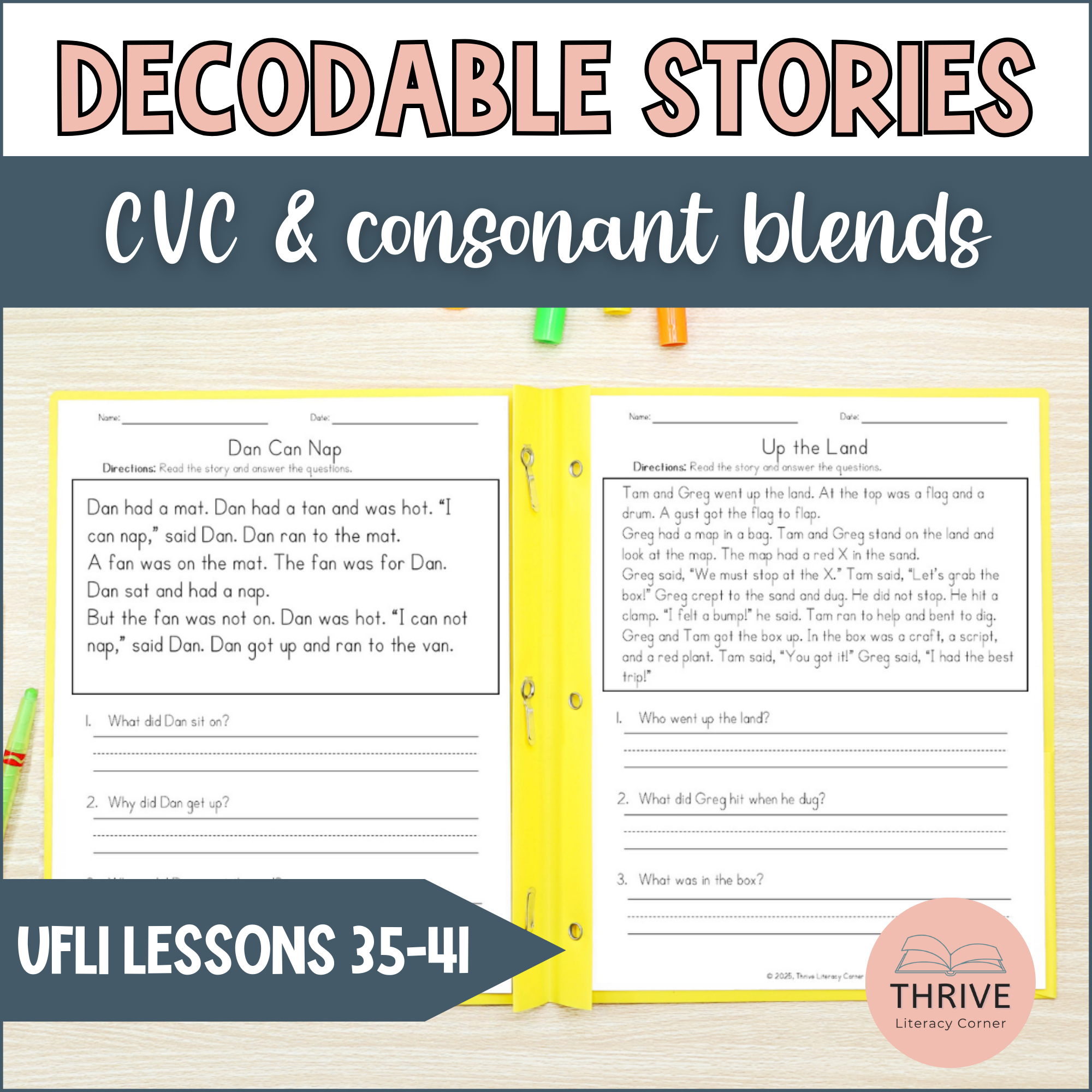 CVC & Consonant Blends Short Vowel Decodable Passages UFLI Aligned ...