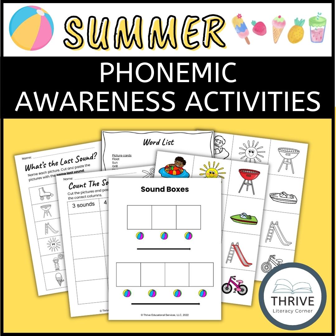 Summer Themed Phonemic Awareness Activities – Thrive Literacy Corner Shop