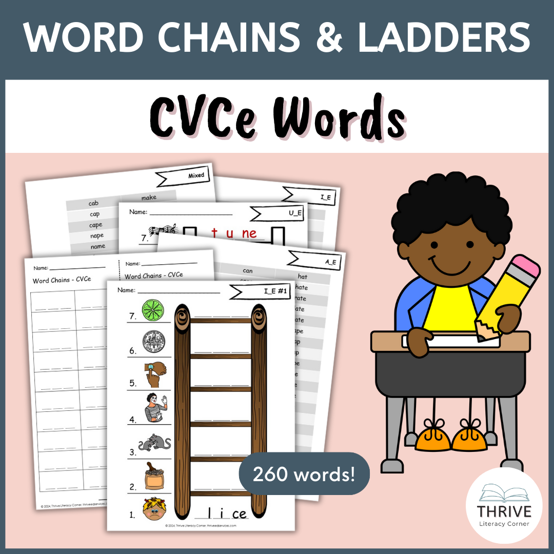 CVCe - Word Chains & Word Ladders – Thrive Literacy Corner Shop