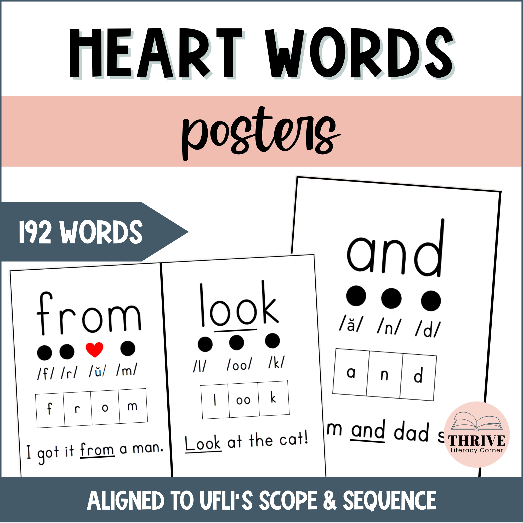 Heart Words Posters Bulletin Board Word Wall UFLI Science of Reading ...