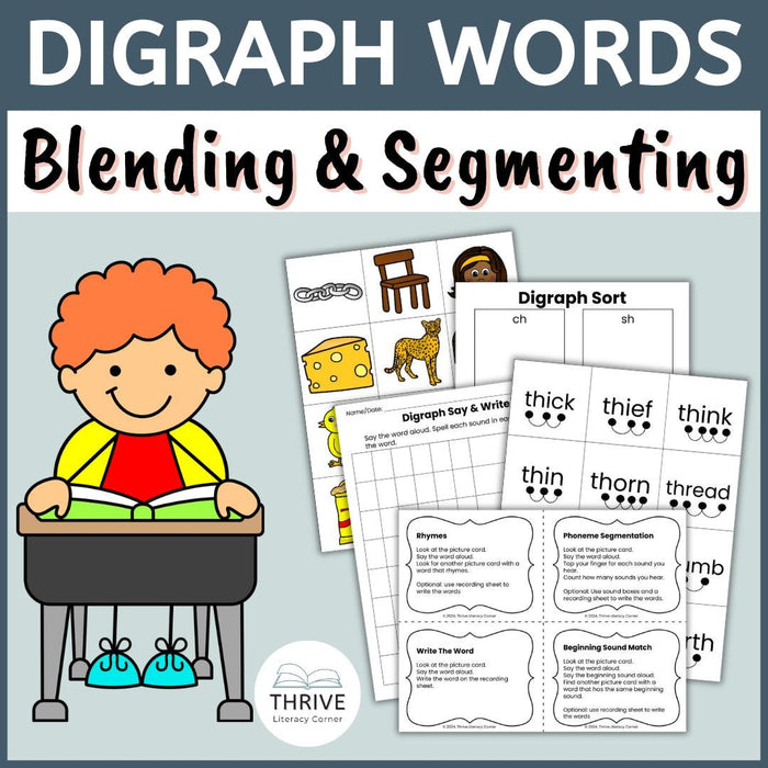 Consonant Digraph Blending and Segmenting Cards – Thrive Literacy ...