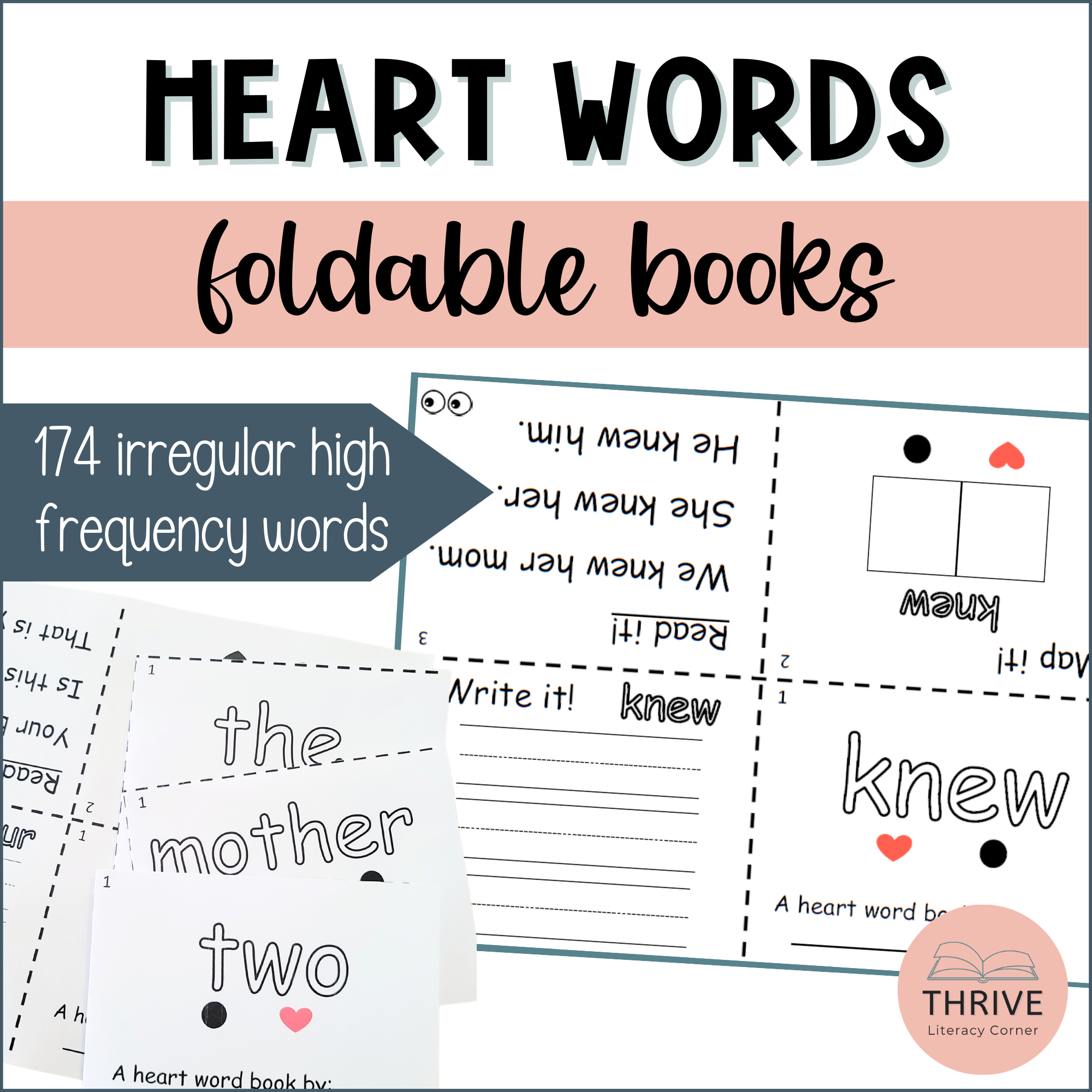 Heart Words Mapping Foldable Books - Irregular Sight Words – Thrive ...