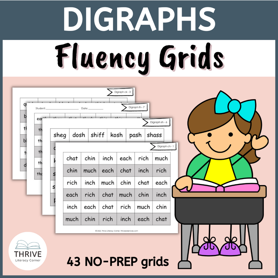 Fluency Grids for Digraphs – Thrive Literacy Corner Shop