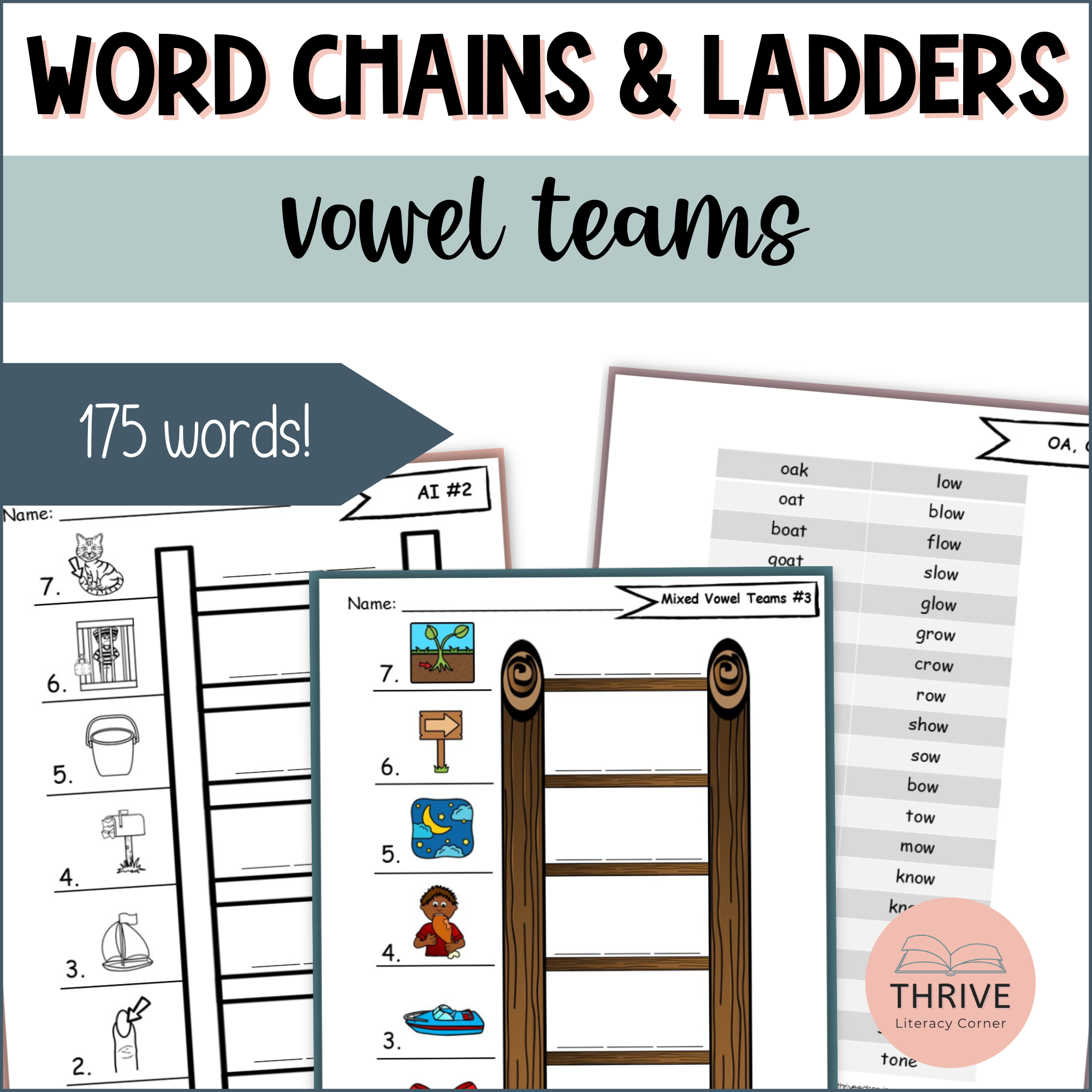Vowel Team Word Chains & Word Ladders – Thrive Literacy Corner Shop