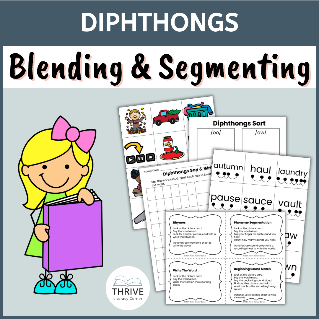 Diphthongs Segmenting & Blending Cards – Thrive Literacy Corner Shop