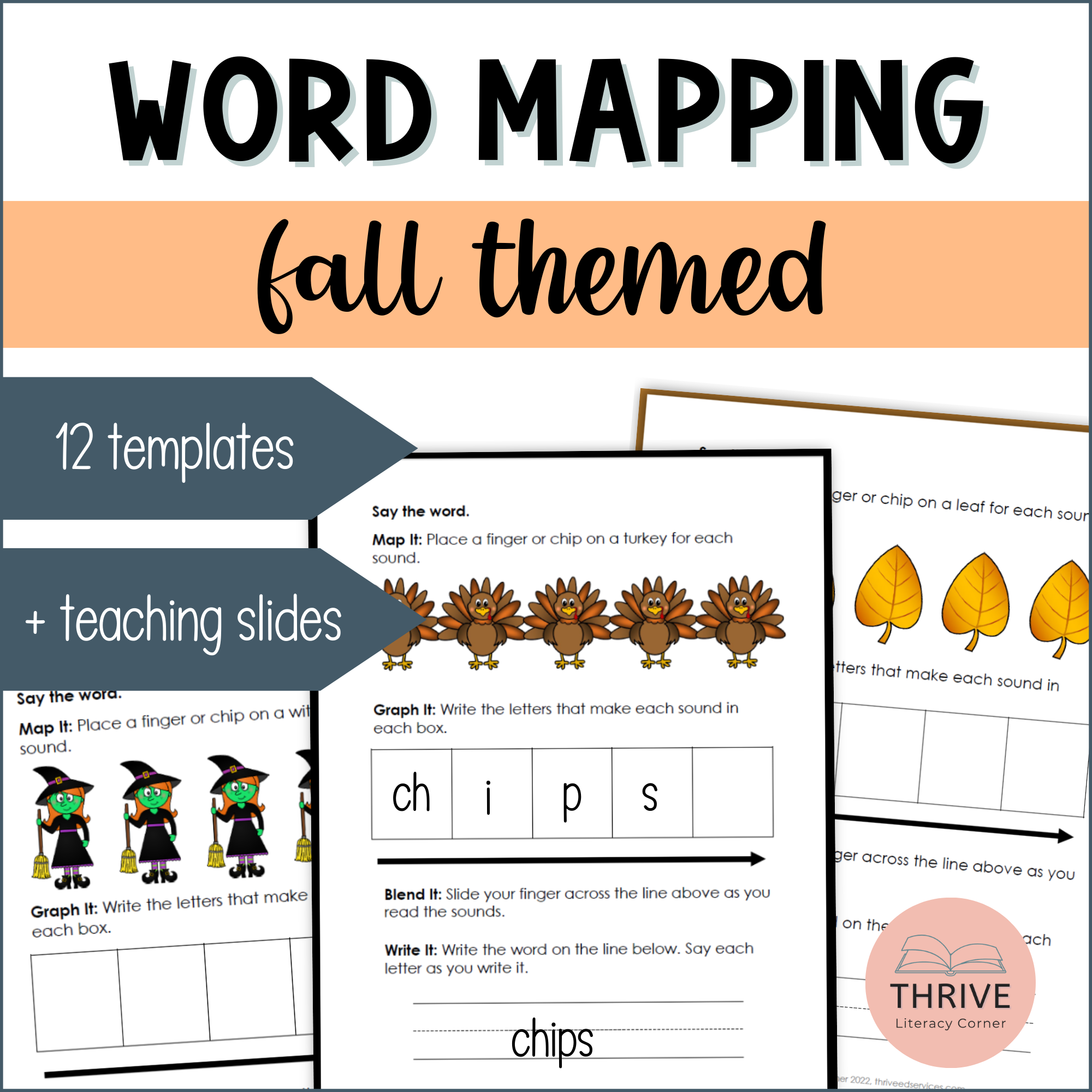 Fall Word Mapping Mats + Slides – Thrive Literacy Corner Shop