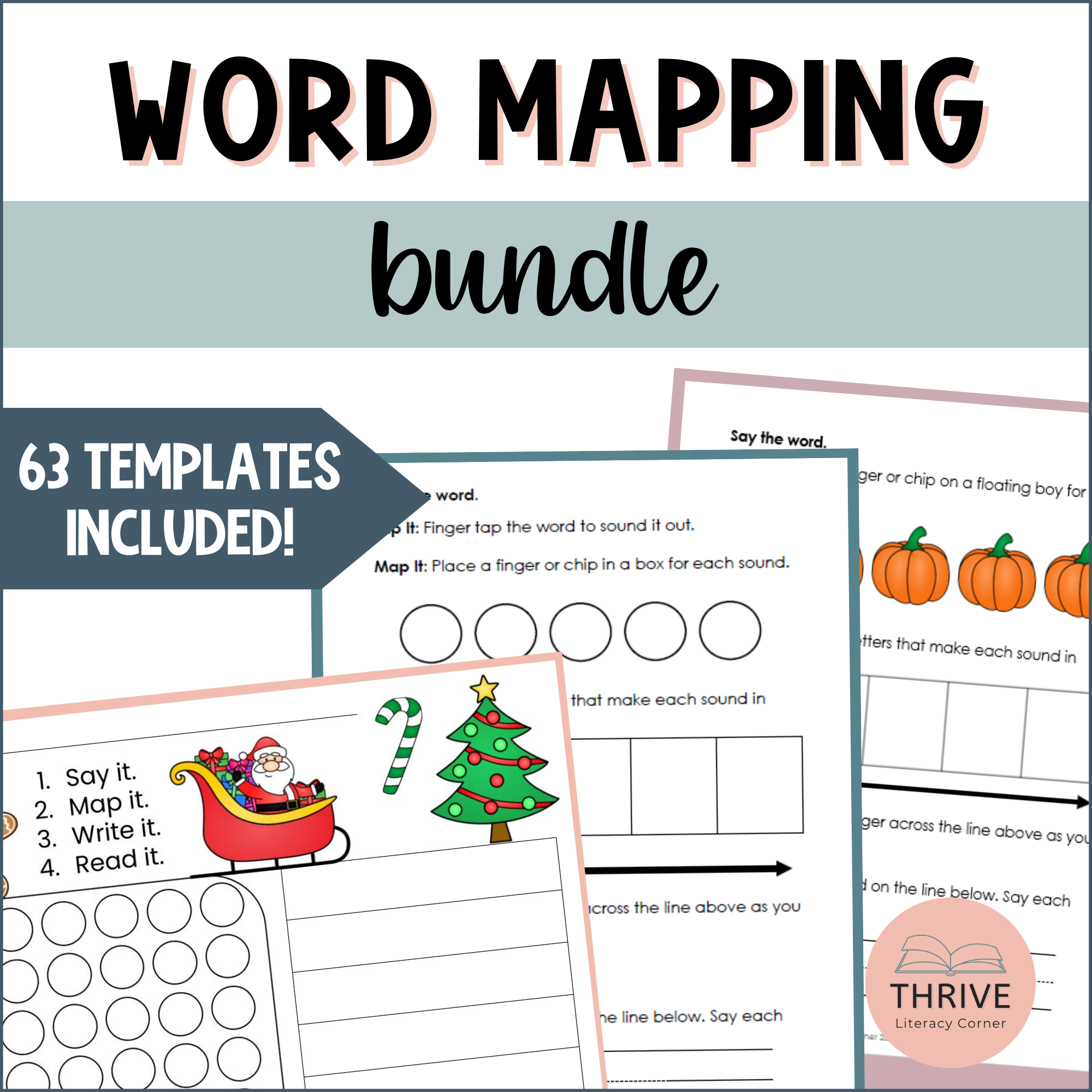 Word Mapping Mats BUNDLE - Sound Mapping Templates for Orthographic Ma ...