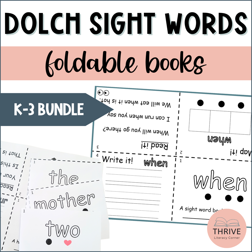 Dolch Sight Words Booklets Sight Word Mapping Bundle – Thrive Literacy ...