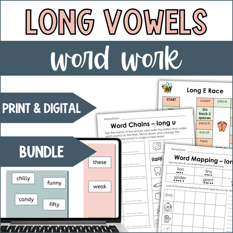 Long Vowel Words Worksheets & Activities Bundle | Printable & Digital ...