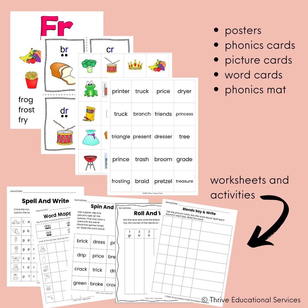 Initial R Blends Worksheets & Activities – Thrive Literacy Corner Shop
