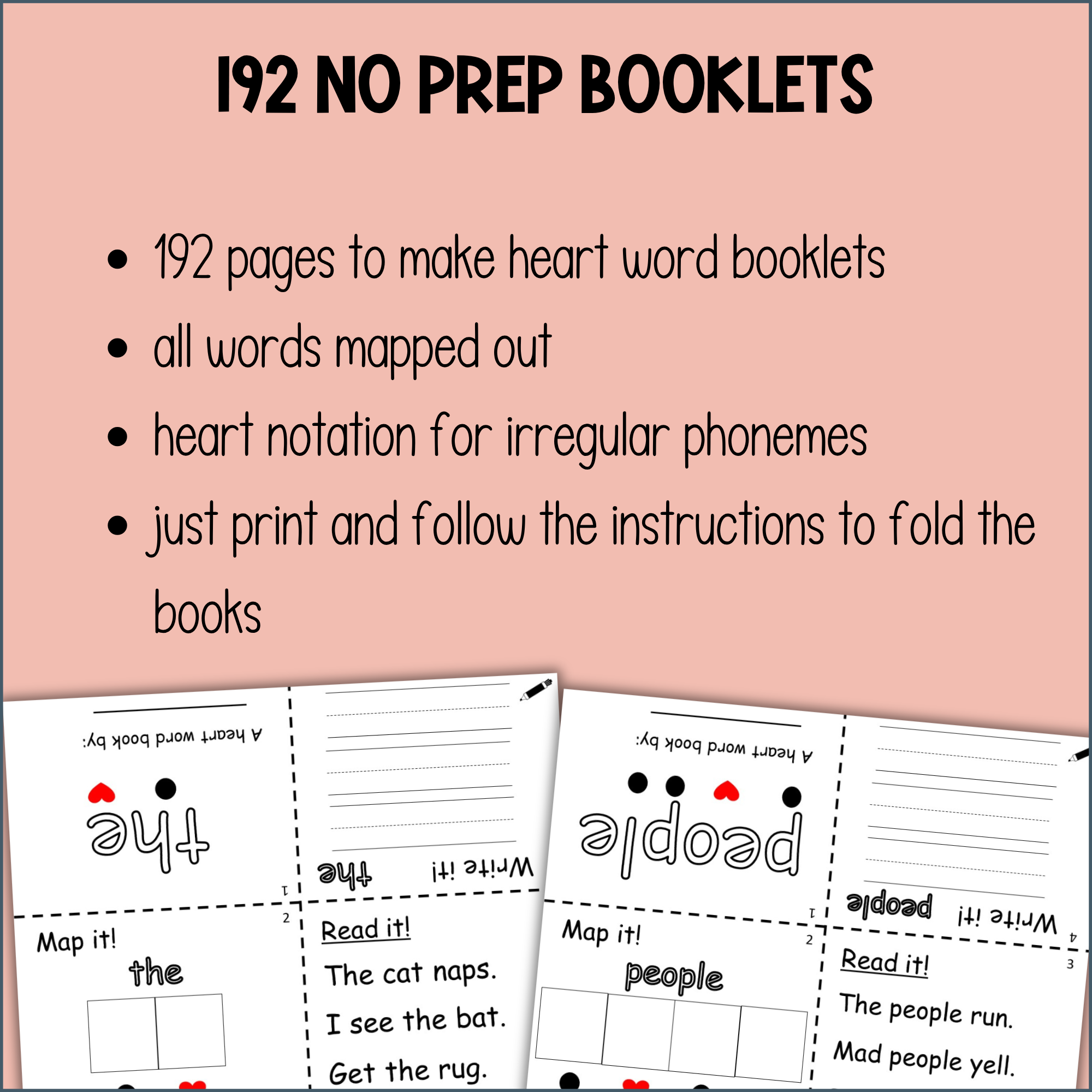 Heart Words Mapping Foldable Books - Irregular Sight Words – Thrive ...