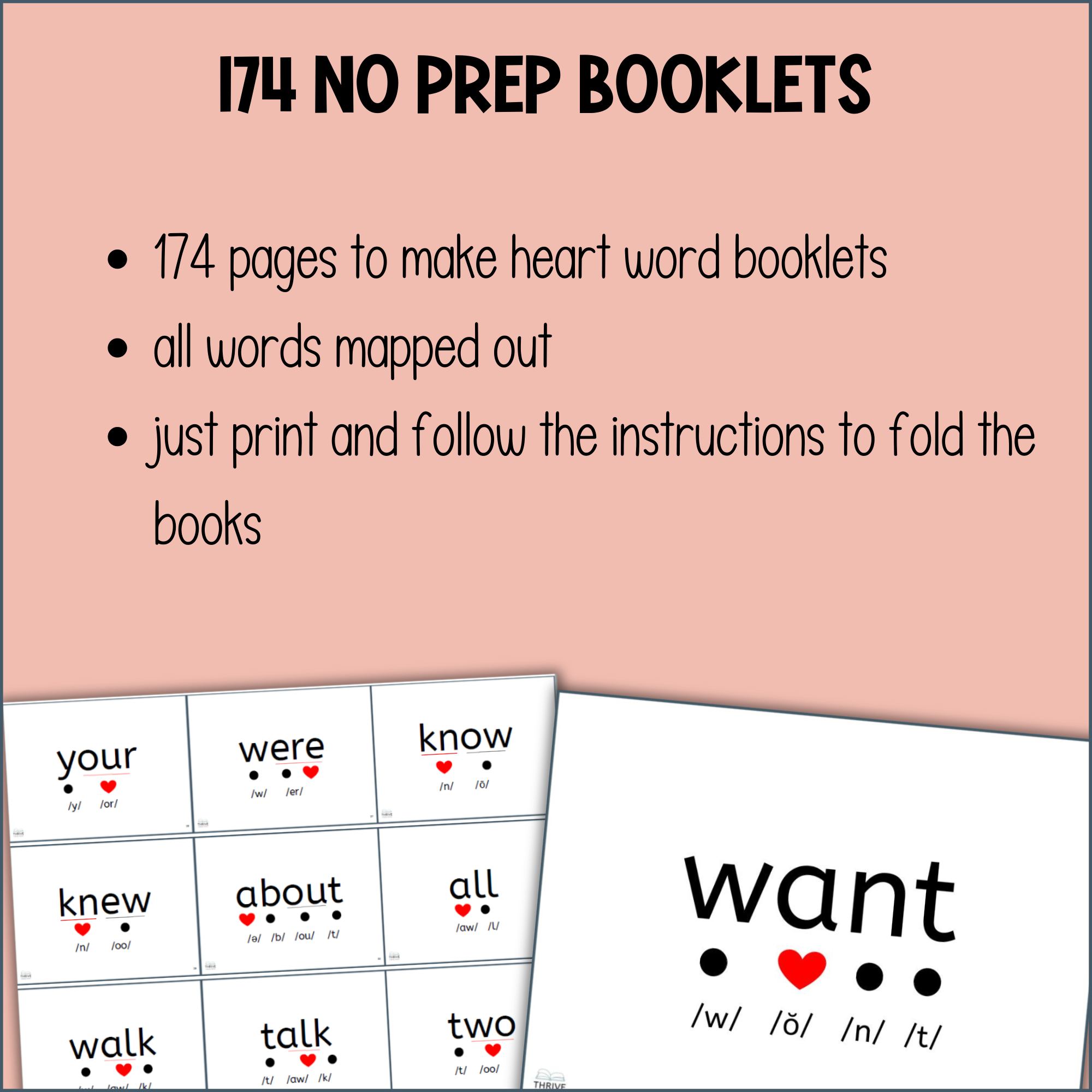 Heart Words Mapping Foldable Books - Irregular Sight Words – Thrive ...
