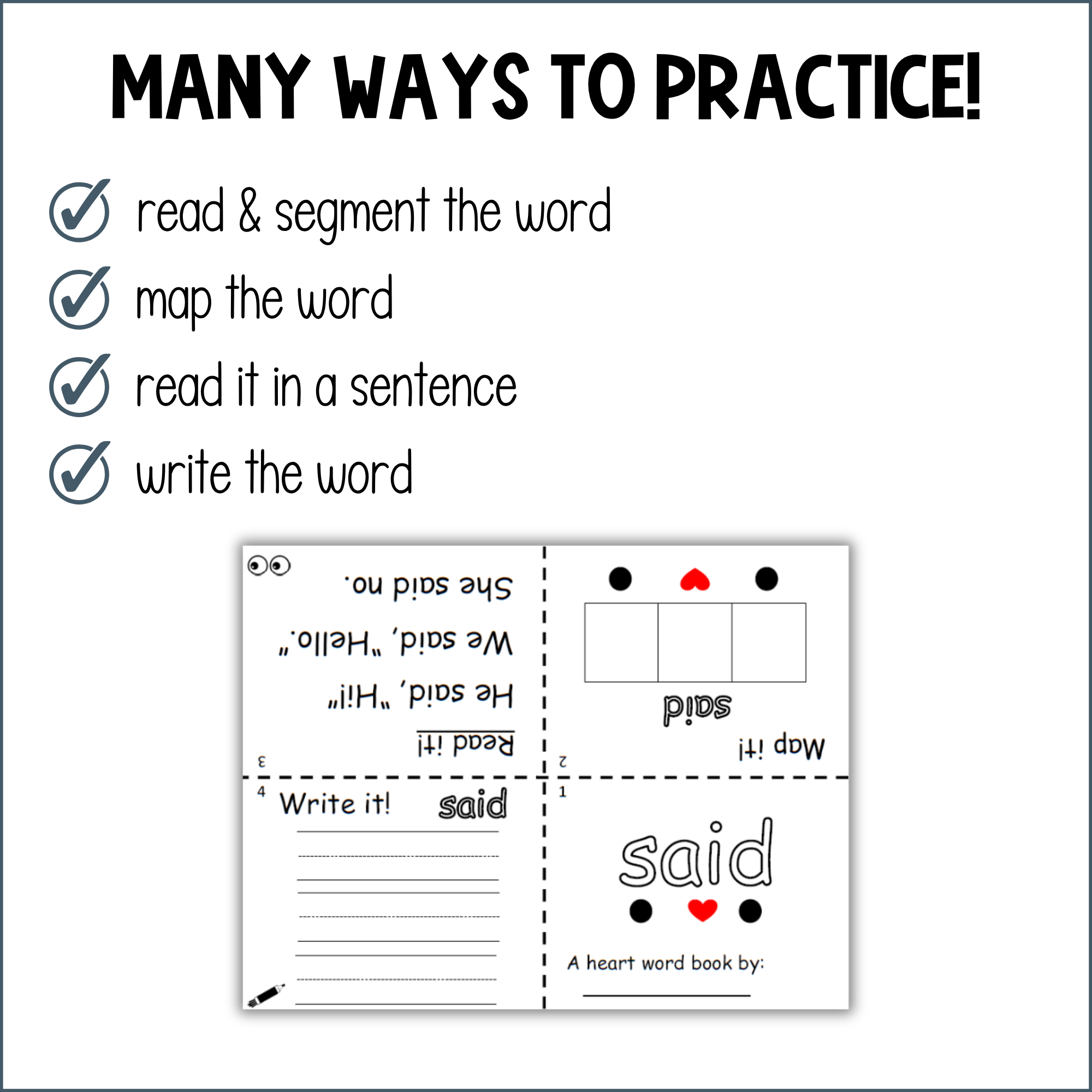 Heart Words Mapping Foldable Books - Irregular Sight Words – Thrive ...