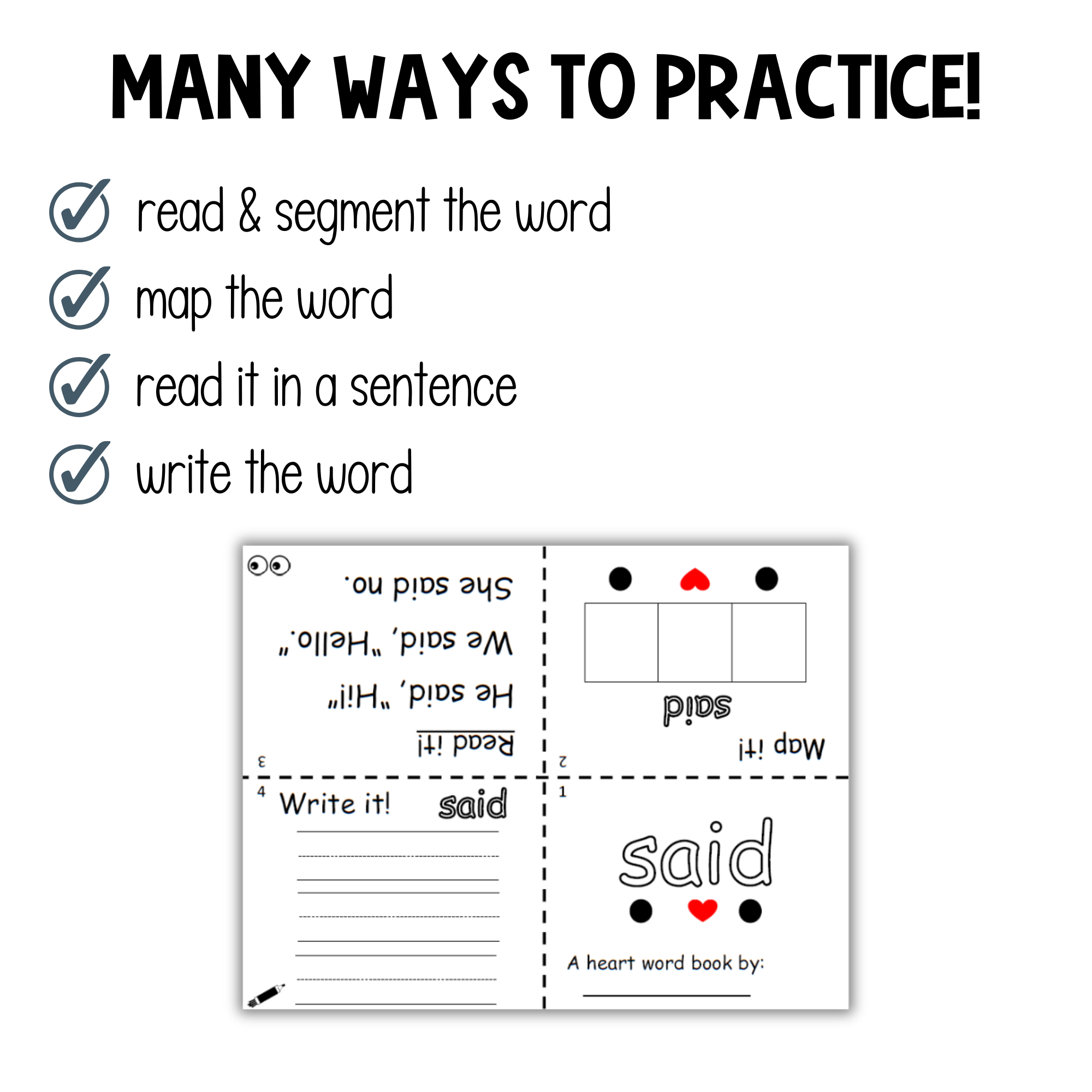 Heart Words Mapping Foldable Books - Irregular Sight Words – Thrive ...