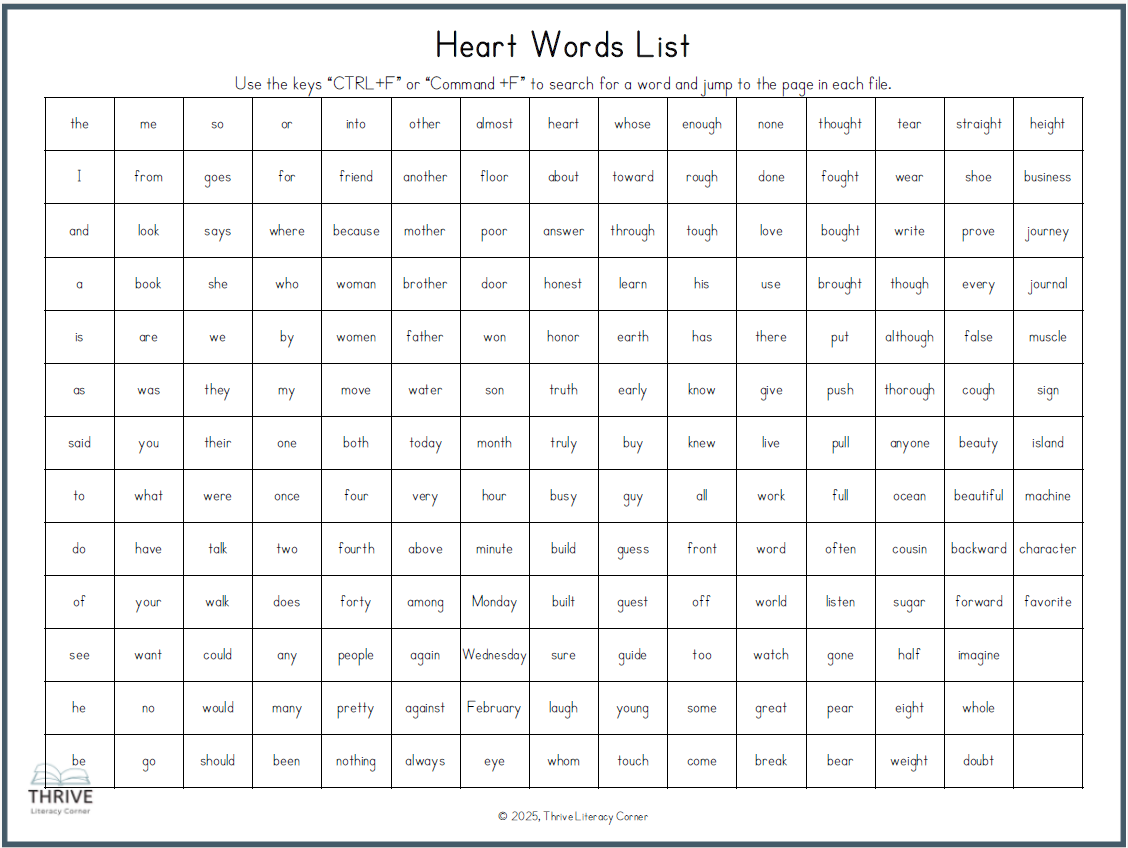 Heart Words Mapping Foldable Books - Irregular Sight Words – Thrive ...