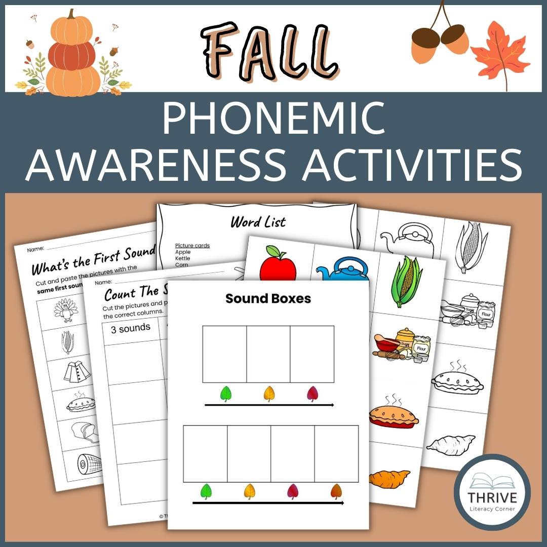 Fall Themed Phonemic Awareness Activities – Thrive Literacy Corner Shop