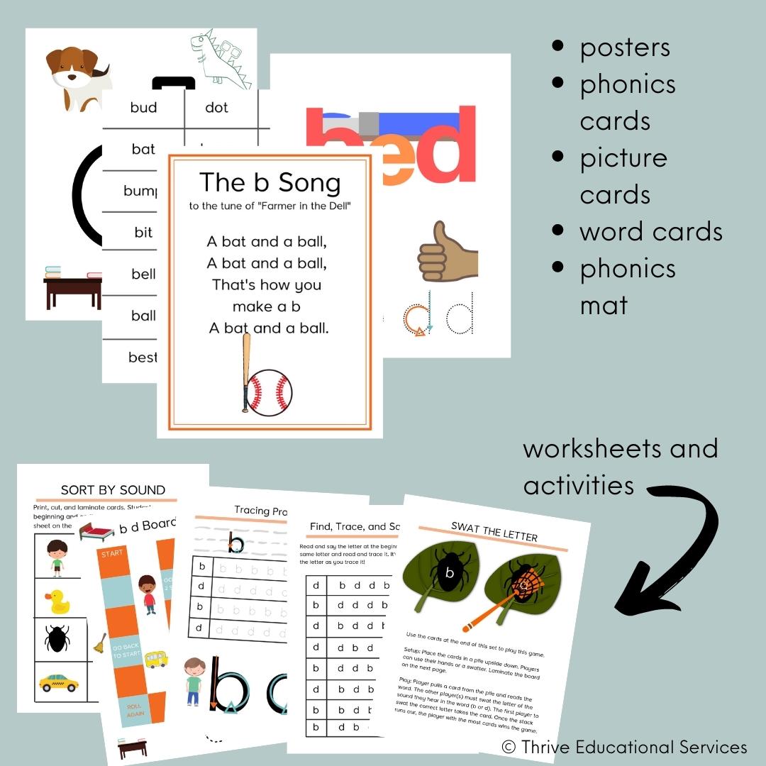 B & D Reversal Activities - Orton Gillingham Dyslexia Intervention ...