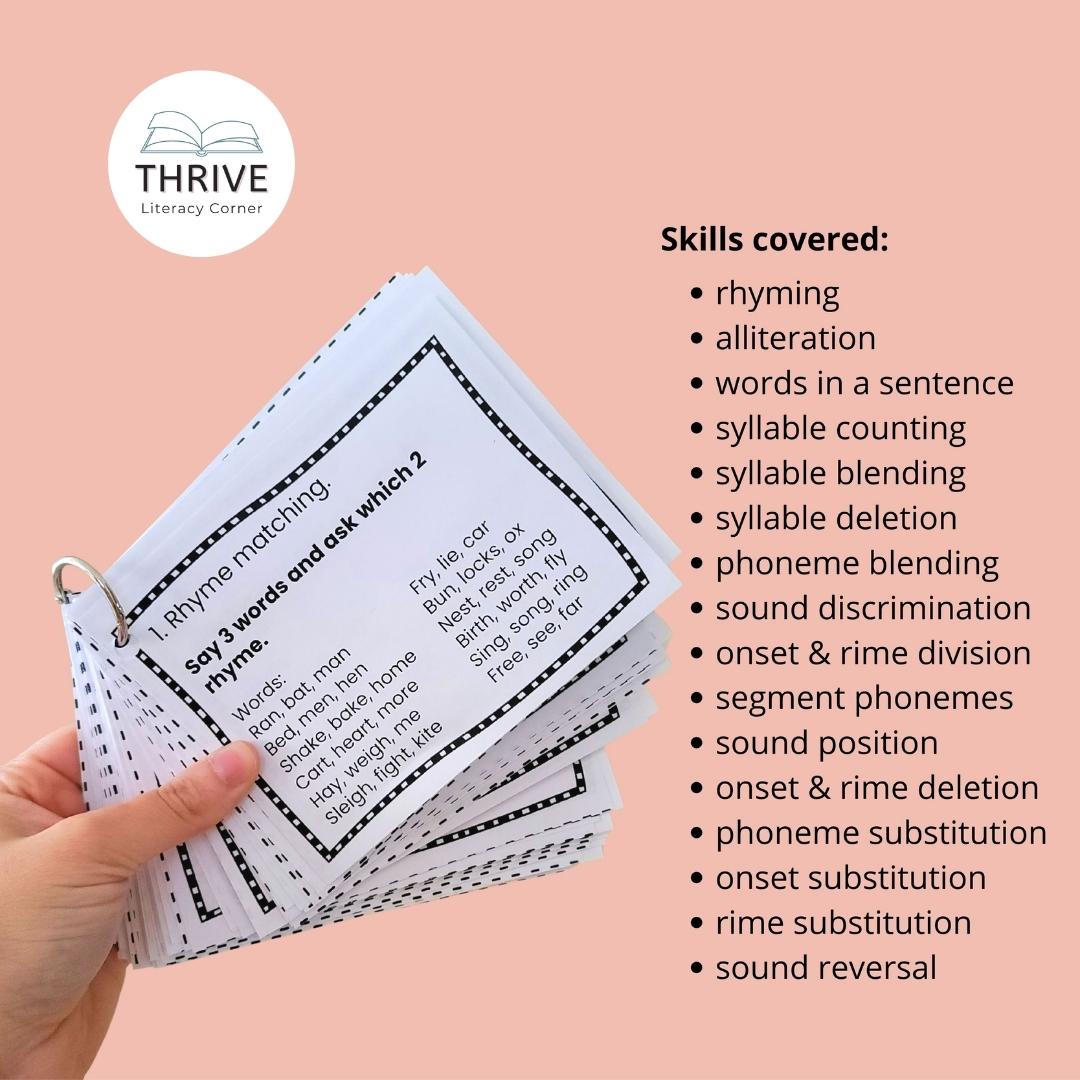 Phonemic Awareness Activities Task Cards – Thrive Literacy Corner Shop